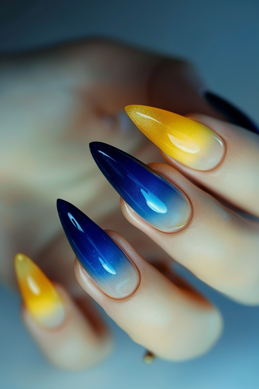 Blue And Yellow Nail Designs That Scream Summer Energy — NeedleStyle