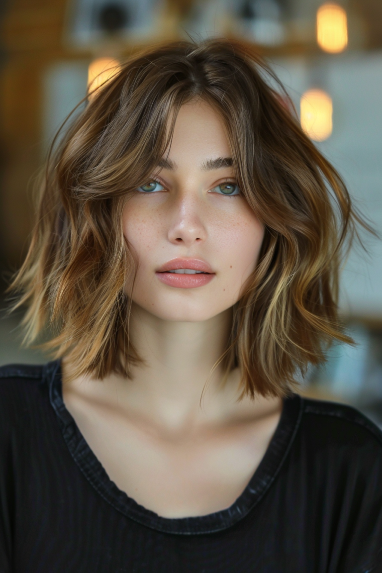 13 Irresistible Medium Length Haircuts For Round Faces — NeedleStyle