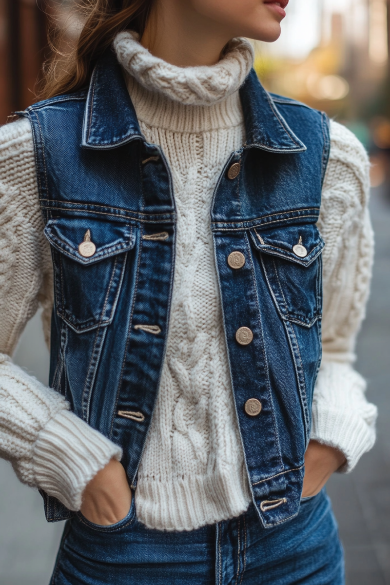 13 Trendy Denim Vest Outfits for a Style — NeedleStyle