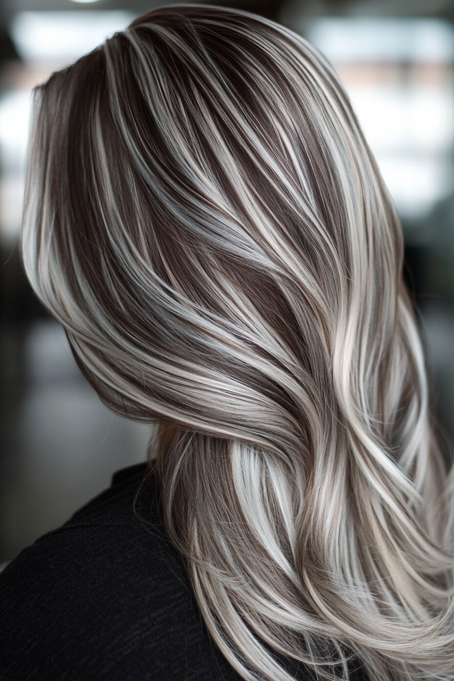 13 Chic Brown Hair with Silver Highlights Ideas: Fresh Hairstyles You ...