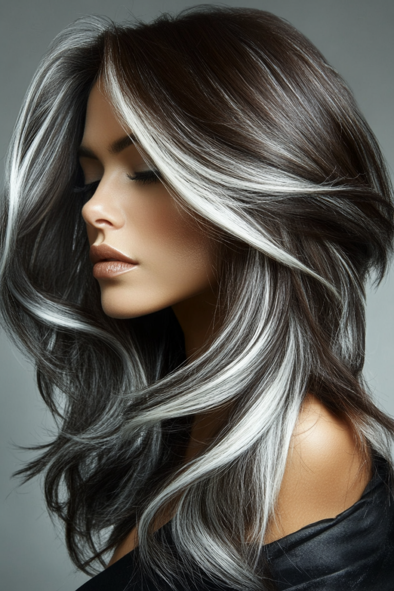 13 Chic Brown Hair with Silver Highlights Ideas: Fresh Hairstyles You ...