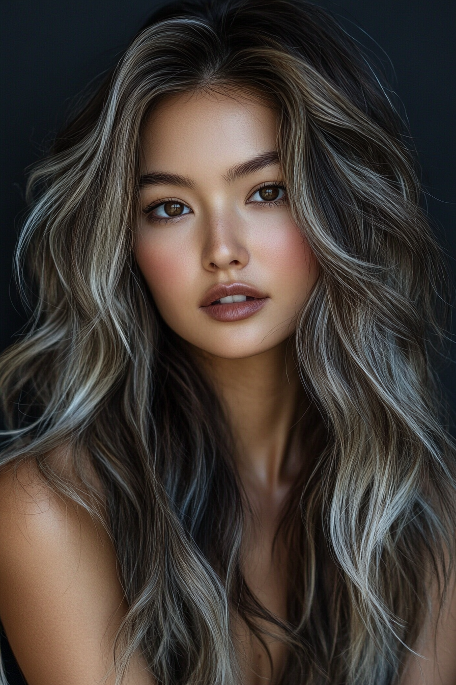 13 Chic Brown Hair with Silver Highlights Ideas: Fresh Hairstyles You ...