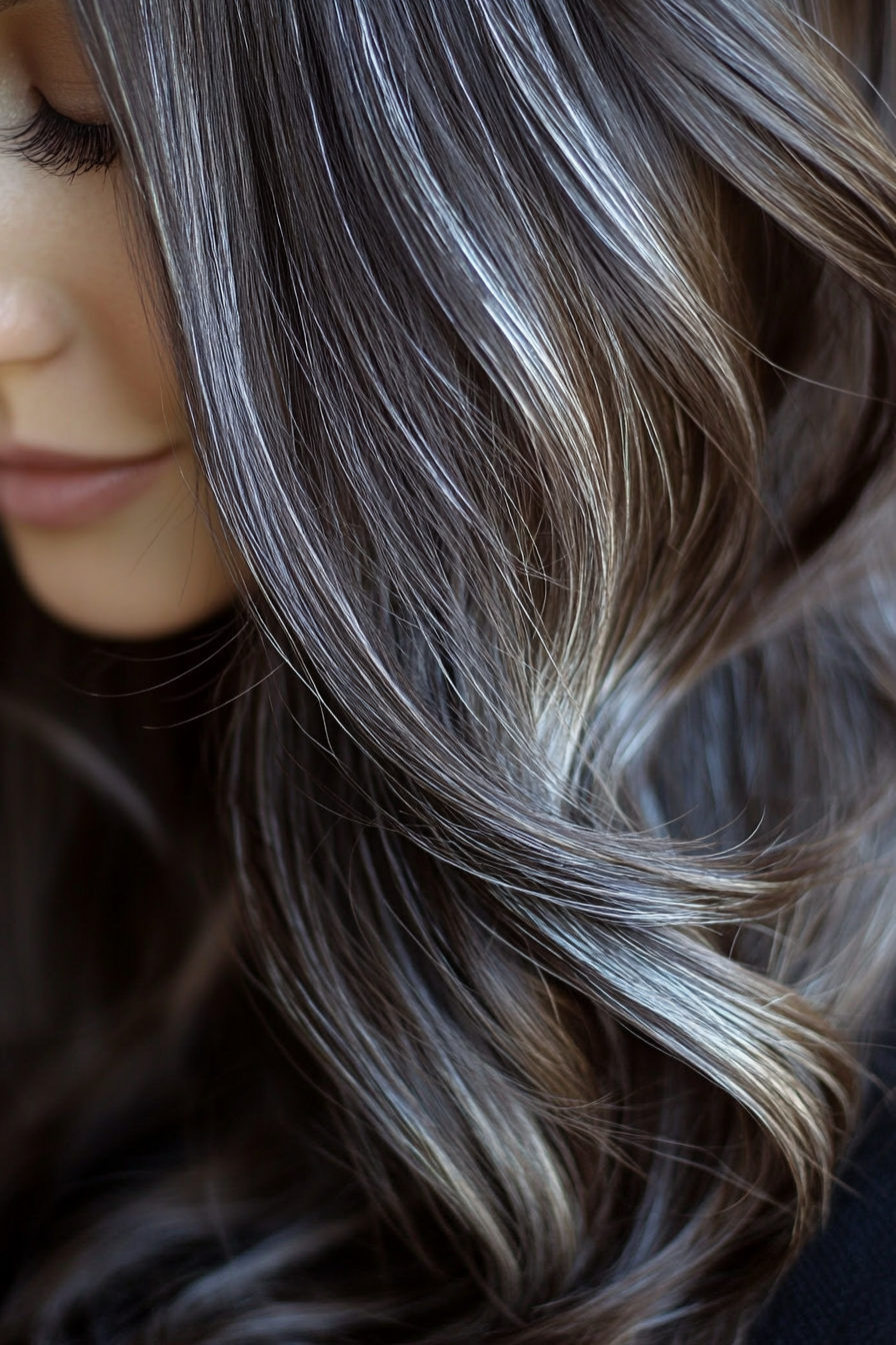 13 Chic Brown Hair with Silver Highlights Ideas: Fresh Hairstyles You ...